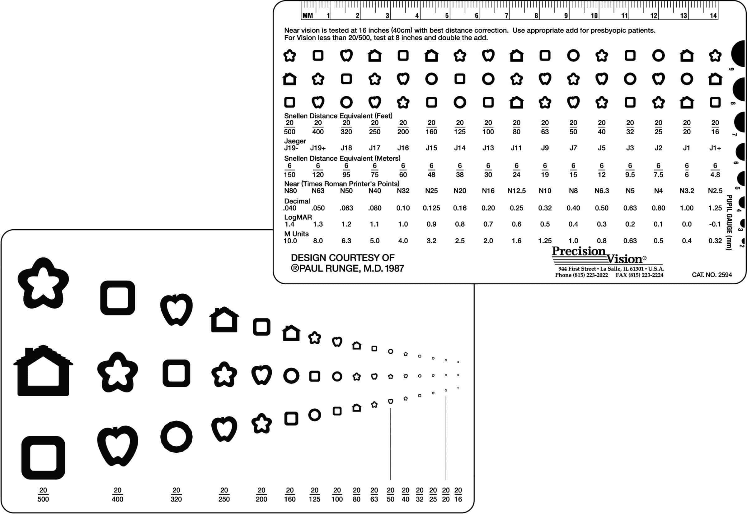 MassVAT HOTV Logarithmic Visual Acuity Chart - Precision Vision MassVAT HOTV Logarithmic Visual Acuity Chart - Precision Vision