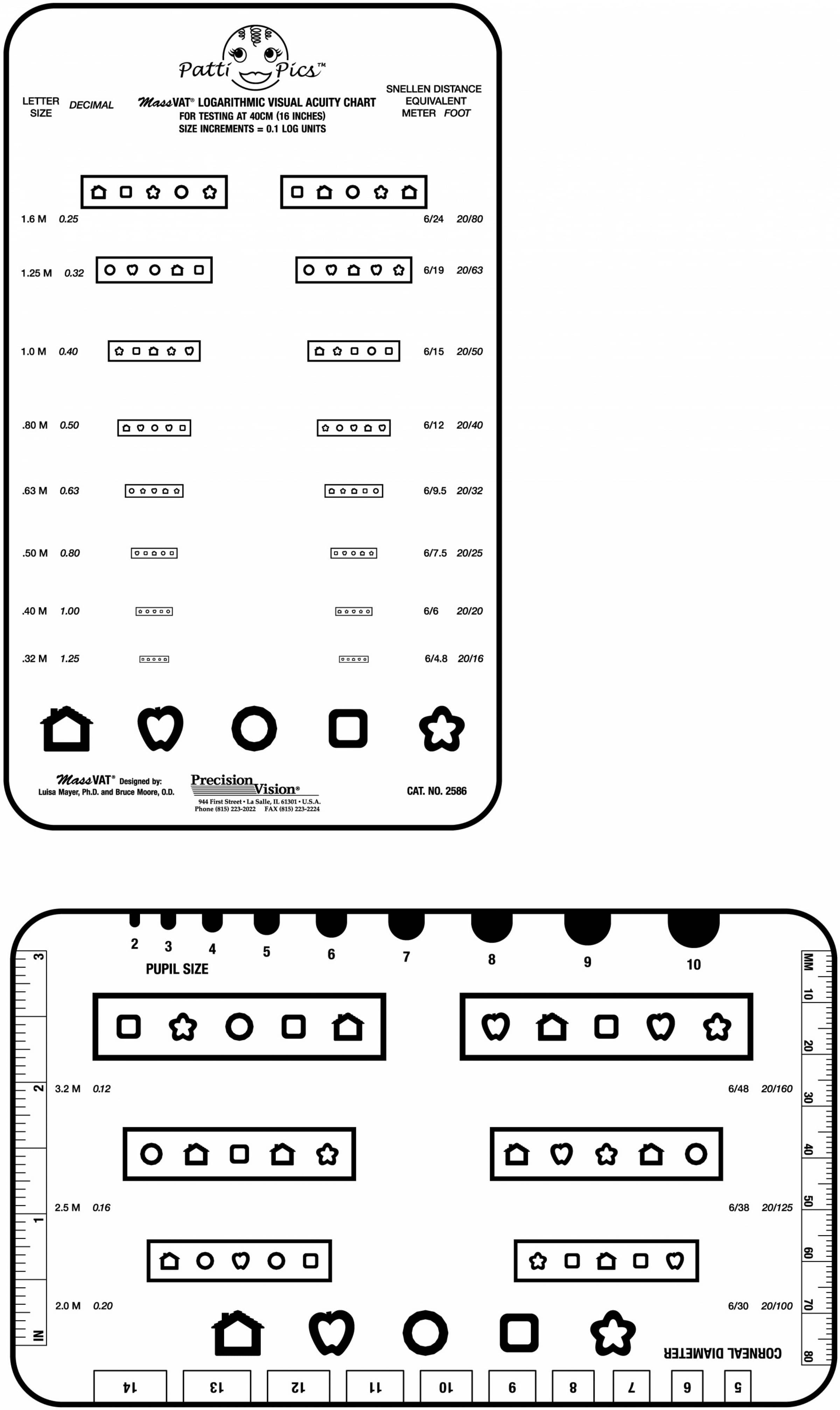 MassVAT HOTV Logarithmic Visual Acuity Chart - Precision Vision MassVAT HOTV Logarithmic Visual Acuity Chart - Precision Vision